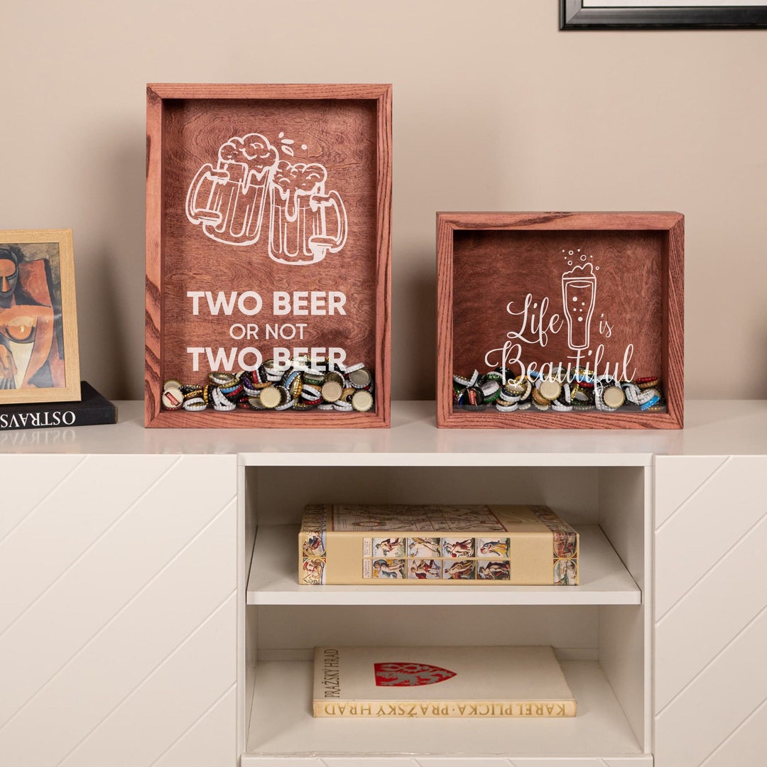 Personalized Wooden Beer Cap Shadow Box Beer, Customized Beer Cap ...