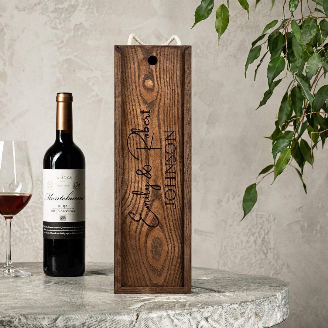 Wooden Box for Bottle, Personalized Champagne Box, Mother's Gift Ideas ...