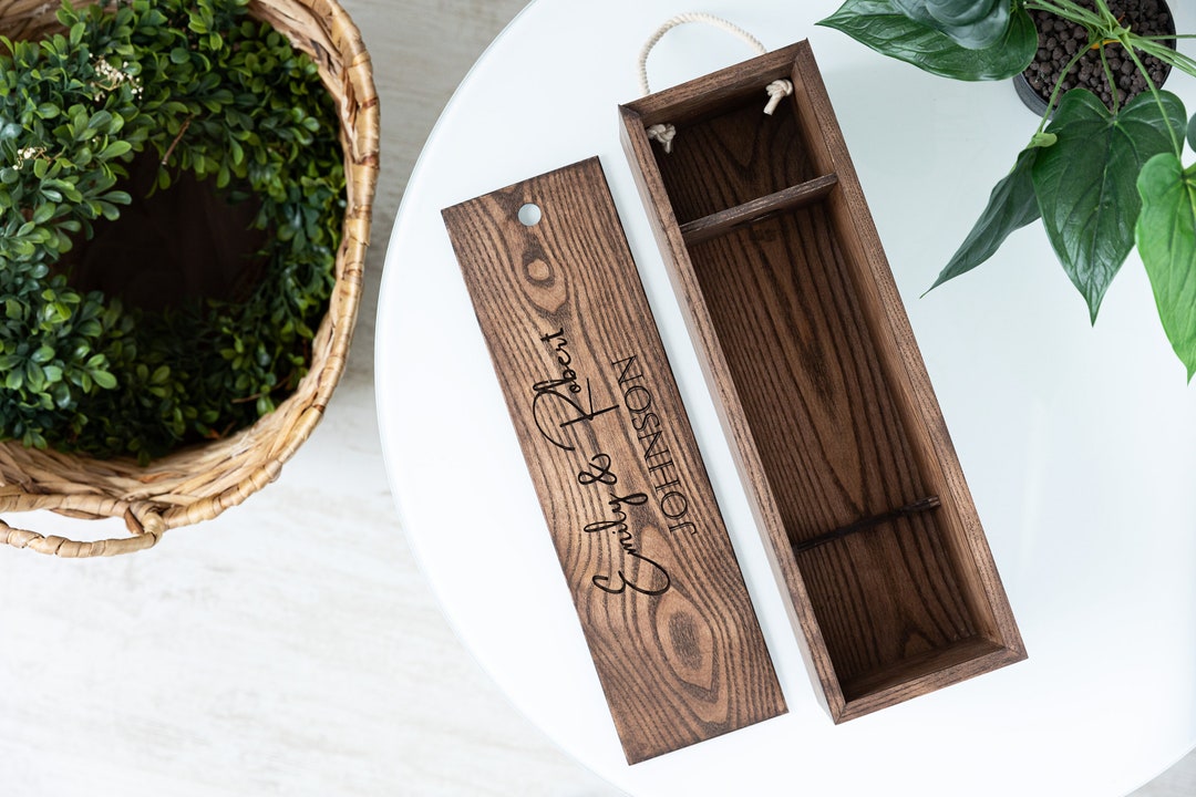 Custom Wine Box, Wedding Engraved Wine Box, Couple Gifts, Wedding ...