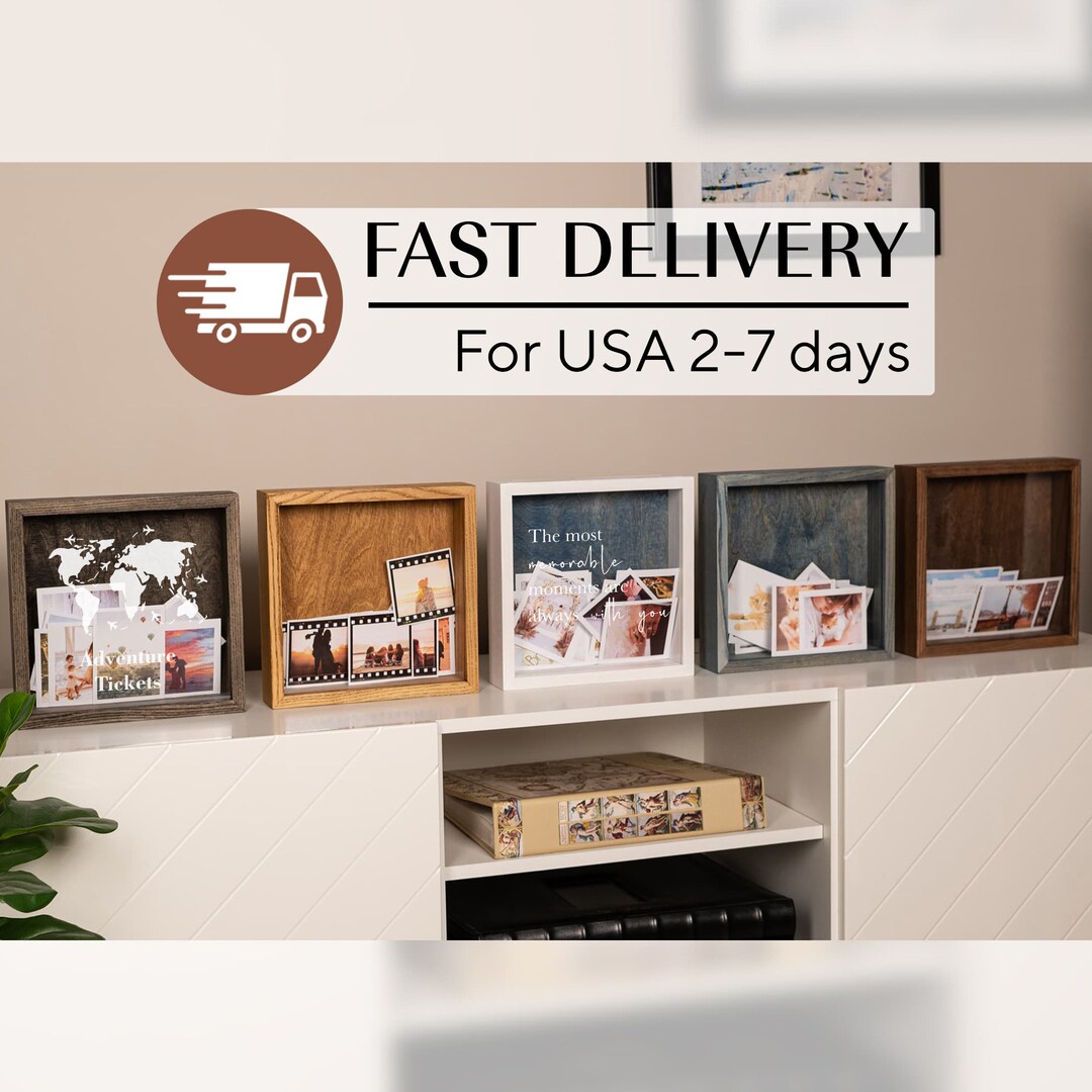 Memory Box With Ticket Display, Wooden Keepsake Box With Photo, Concert ...