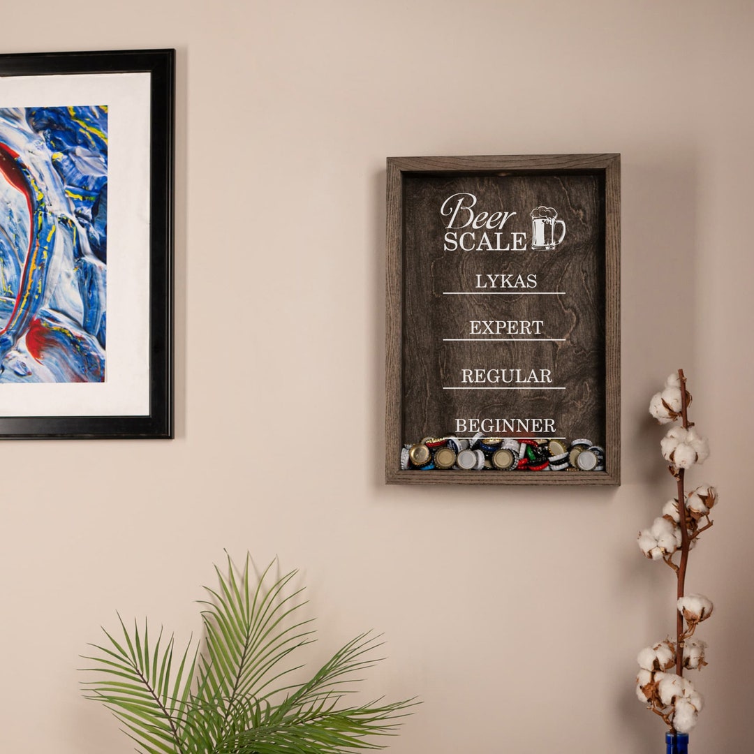 Beer Gift, Men's Gift, Shadow Box Beer Cap, Beer Cap Shadow Box, Bottle ...