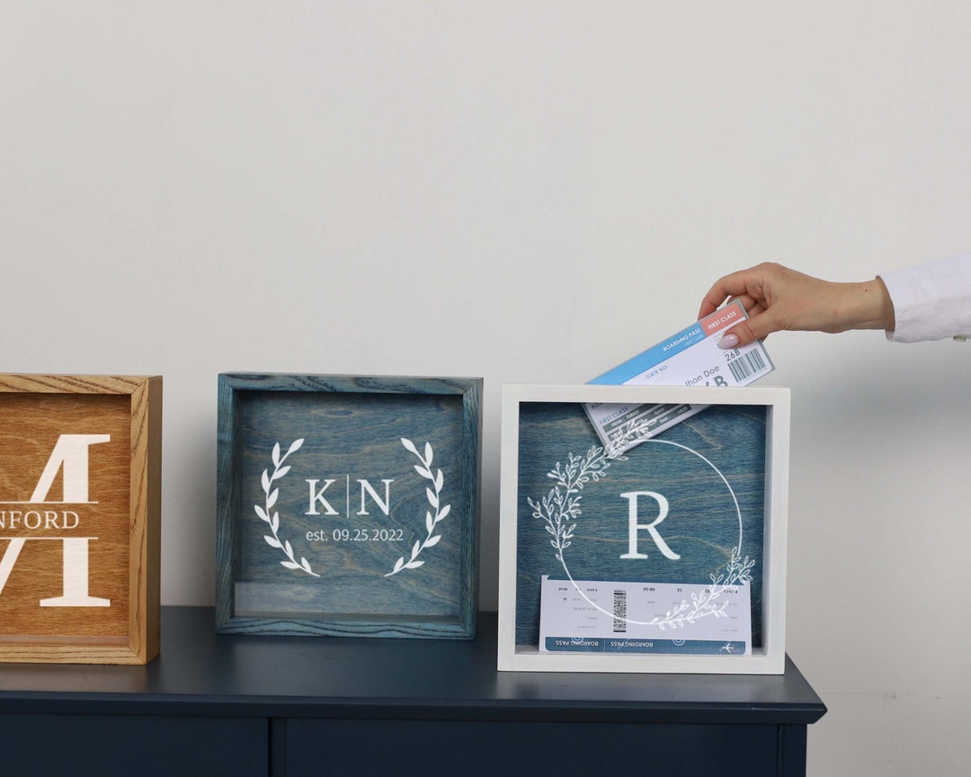 Ticket Shadow Box, Graduation Gift, Slot Top Ticket Box, Drop in Top ...