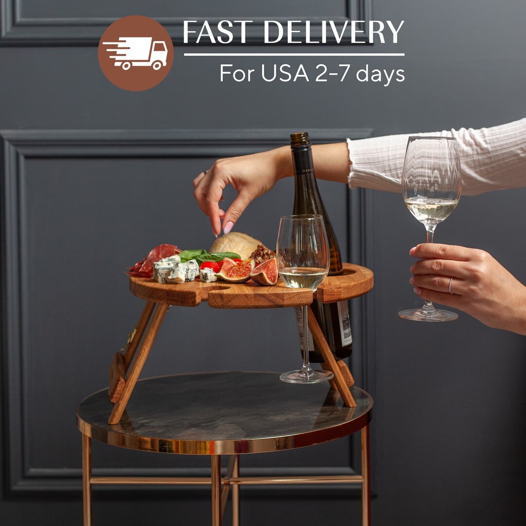Folding Wine Table for Outdoor, Wine Bottle Platter, Outdoor Hand ...