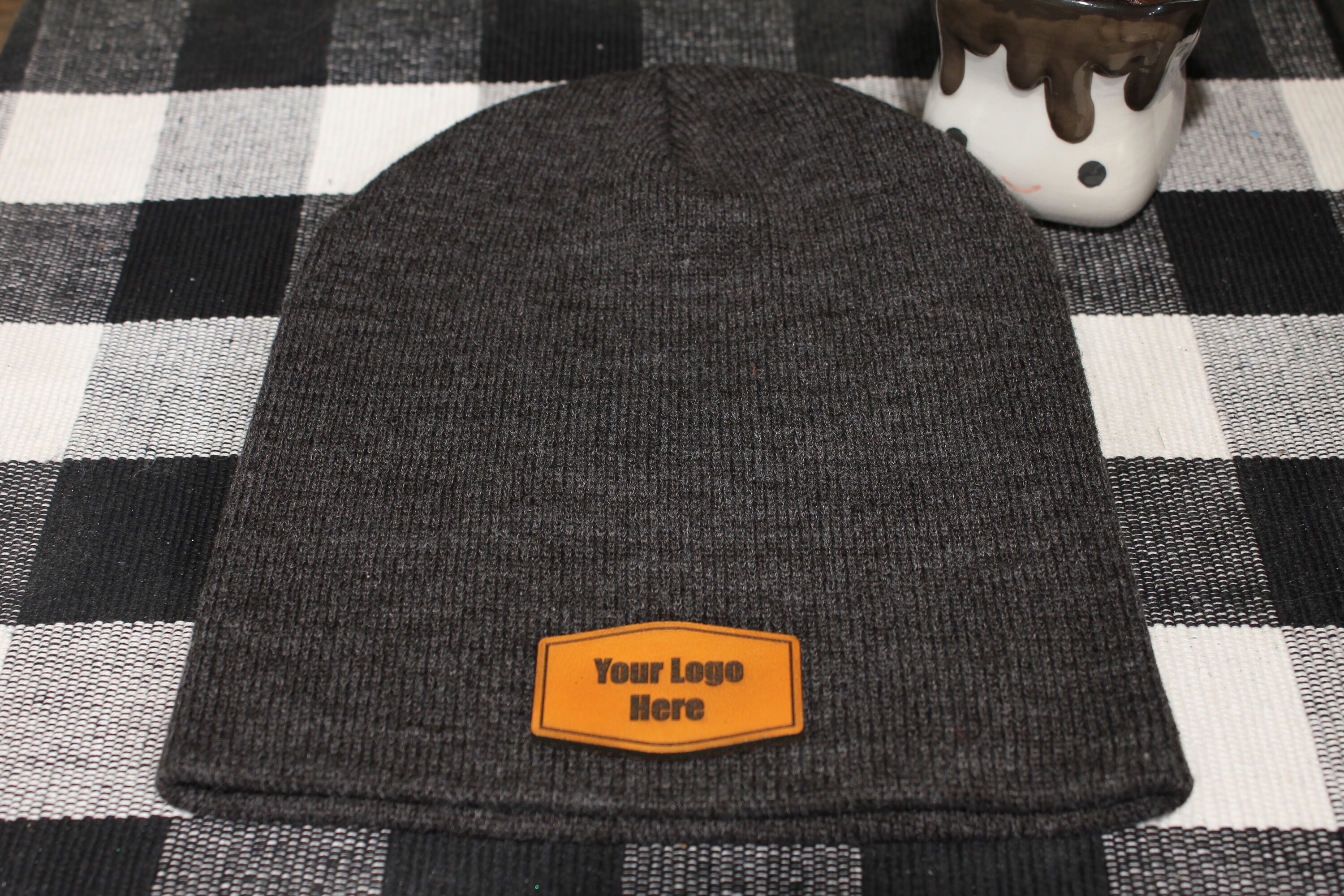 Custom Leather Patch Beanie | Brimless Beanie | Free Shipping ...