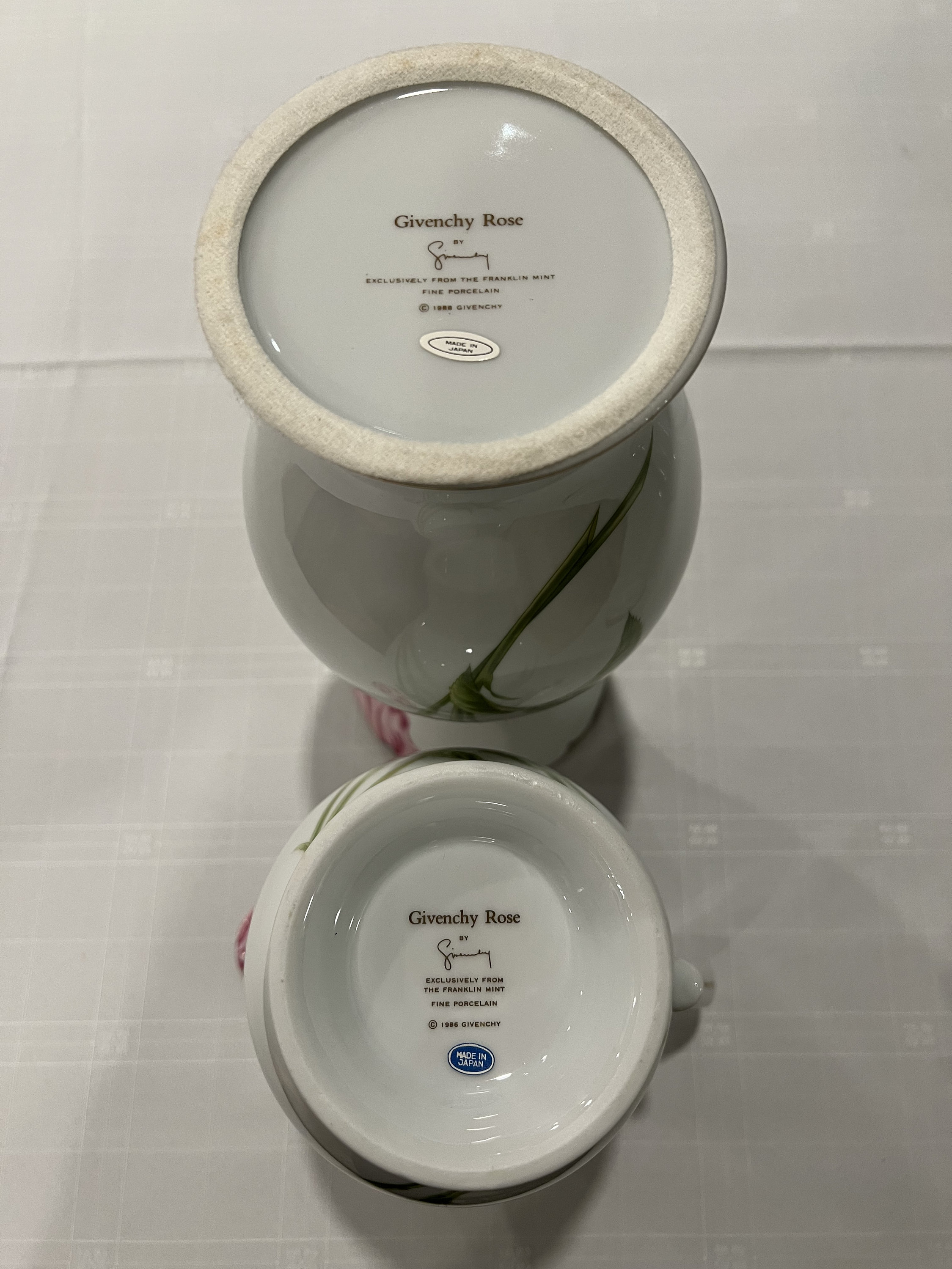 Givenchy Rose Vintage Jug Bowl Pitcher Vase Franklin Mint - Etsy