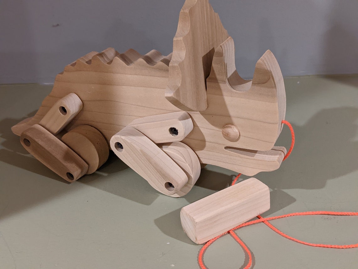 Dinosaur Pull-along Toy - Etsy