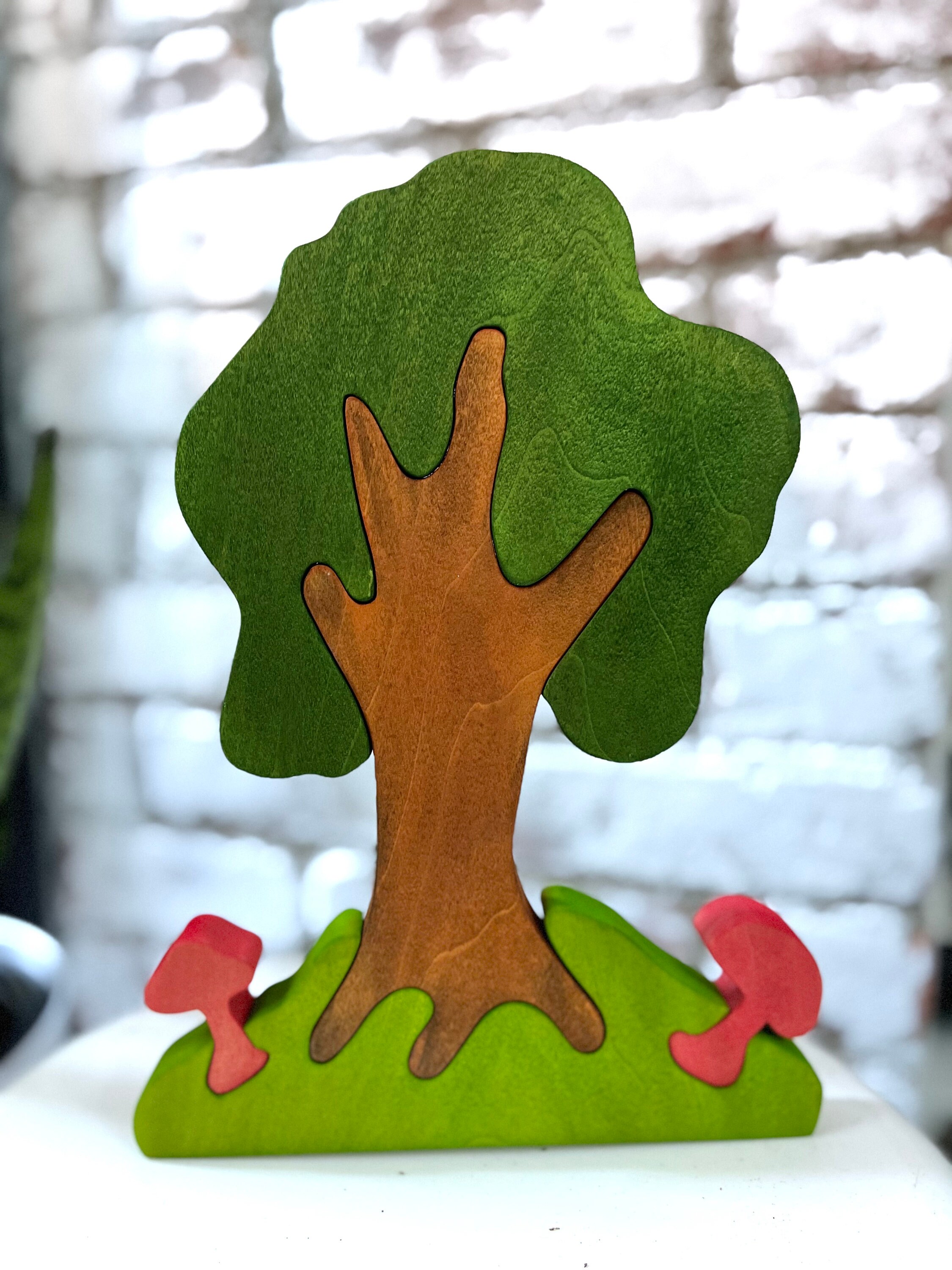 Handcrafted Wooden Tree Puzzle | Open Ended Play | Montessori Play Set ...