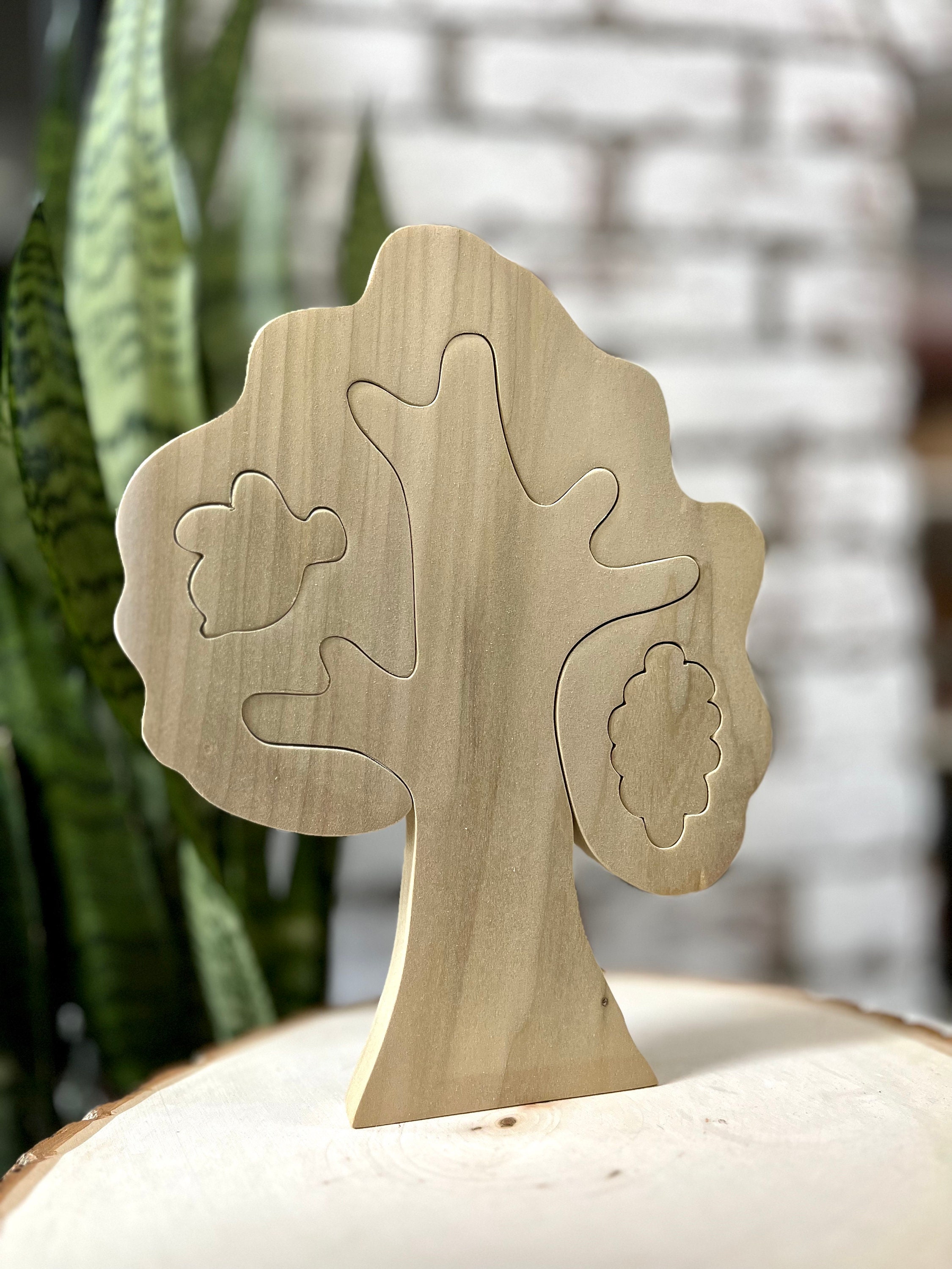 Handcrafted Wooden Tree Puzzle | Open Ended Play | Montessori Play Set ...
