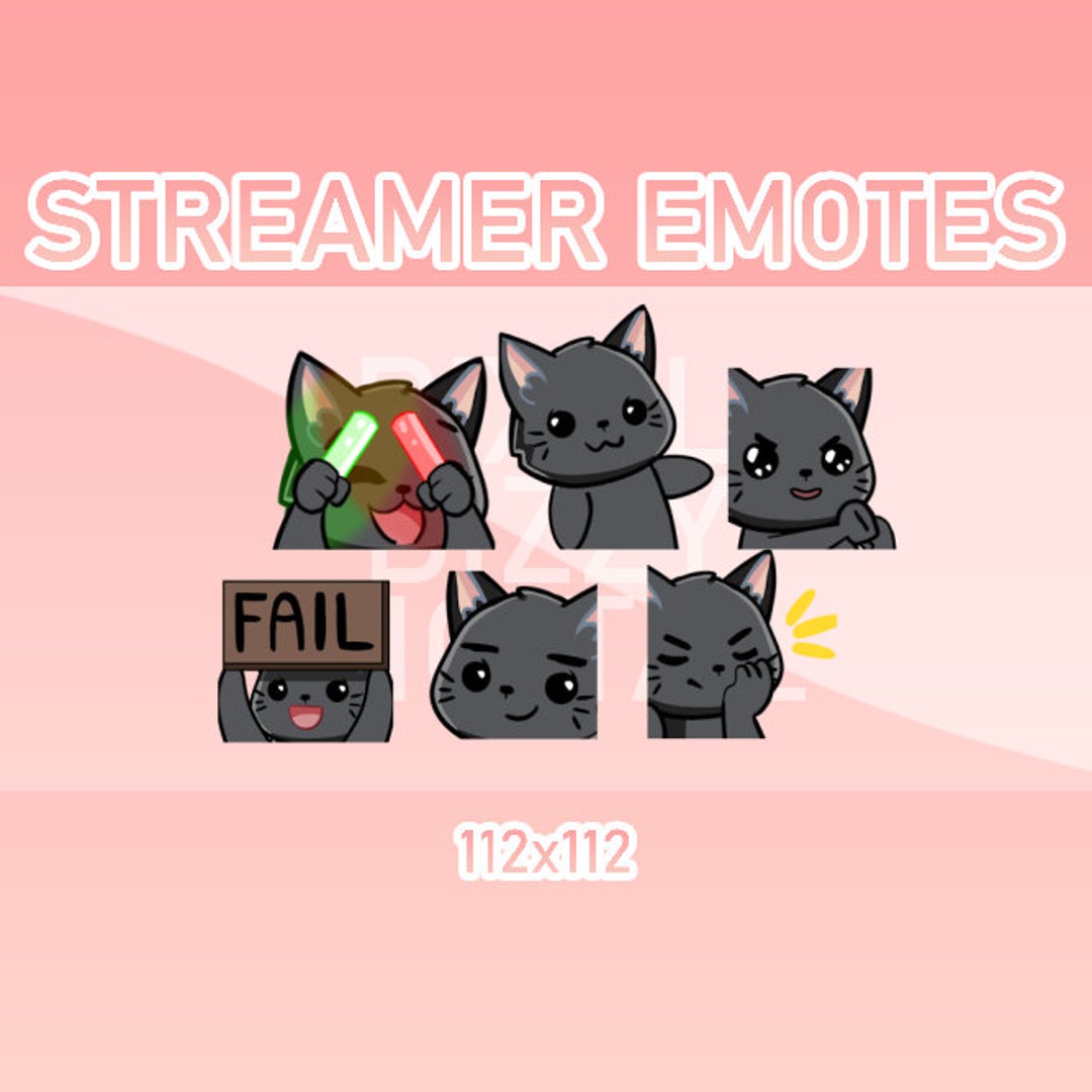 Animated Black Cat Emotes, Twitch, Discord, Kick (set of 6) - Etsy