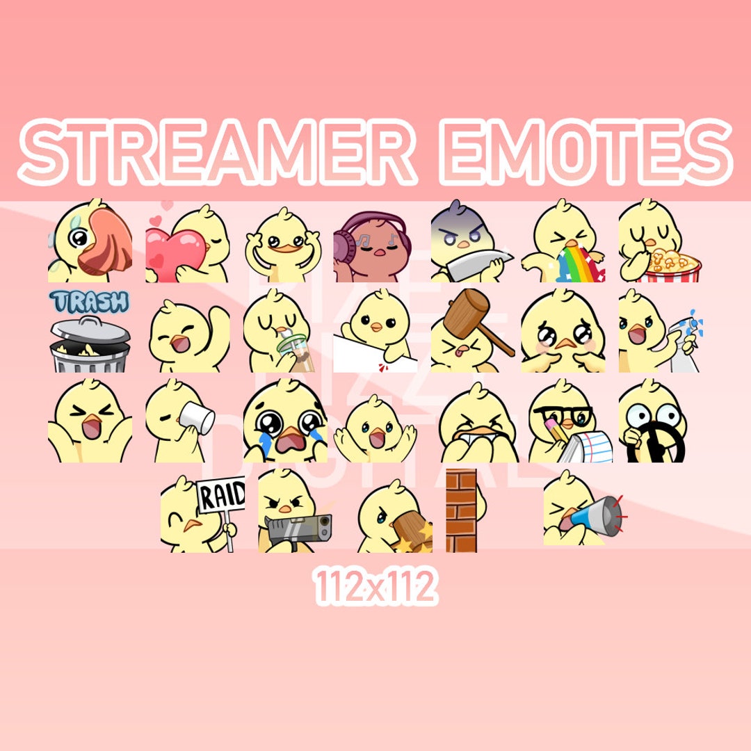 Animated Twitch, Discord and Kick Emotes - Animated Chick Pack (set of ...