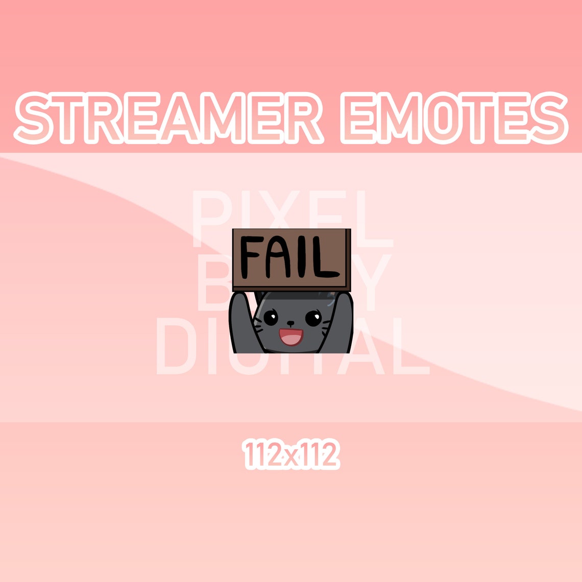 Animated Twitch, Discord and Kick Emotes Animated Black Cat Fail Sign ...