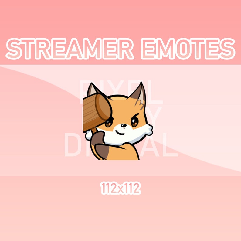 Animated Twitch, Discord and Kick Emotes - Animated Fox Hammer - Etsy