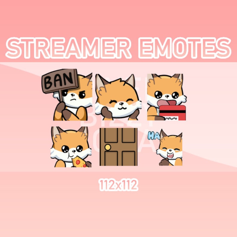Animated Fox Emotes, Twitch, Discord, Kick, Set of 6 - Etsy