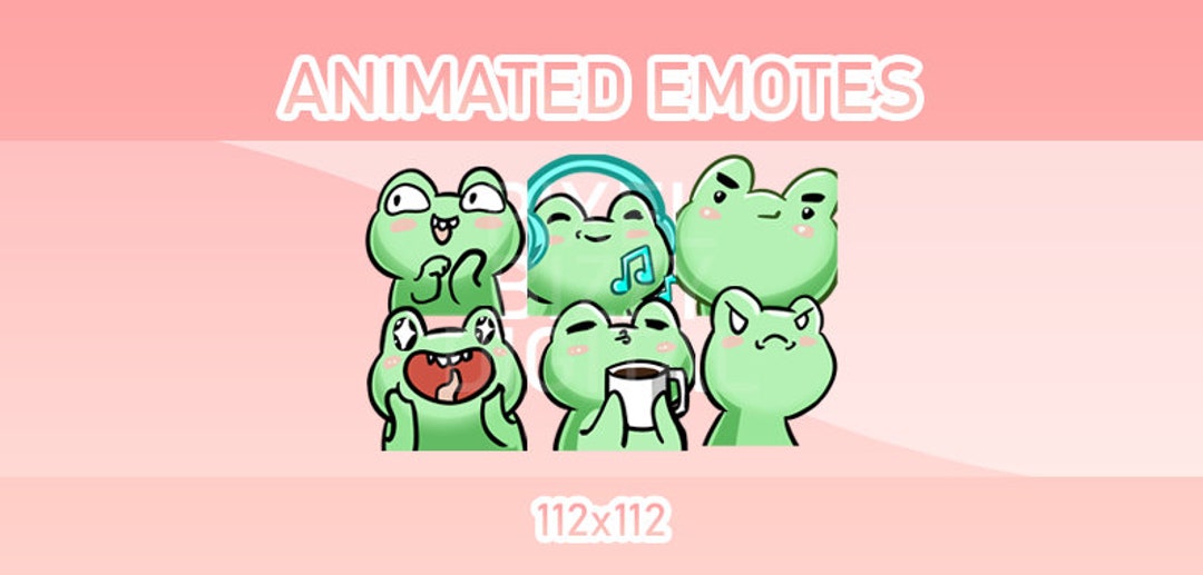 Animated Twitch, Discord and Kick Emotes - Animated Frog Pack (set of 6 ...