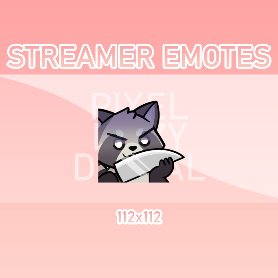 Animated Twitch, Discord and Kick Emotes - Animated Raccoon Knife ...
