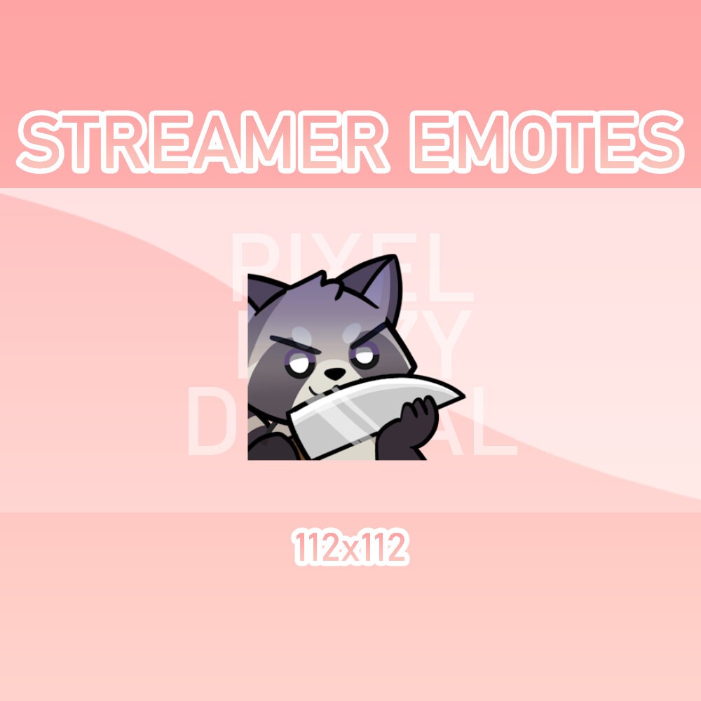 Animated Twitch, Discord and Kick Emotes - Animated Raccoon Knife ...