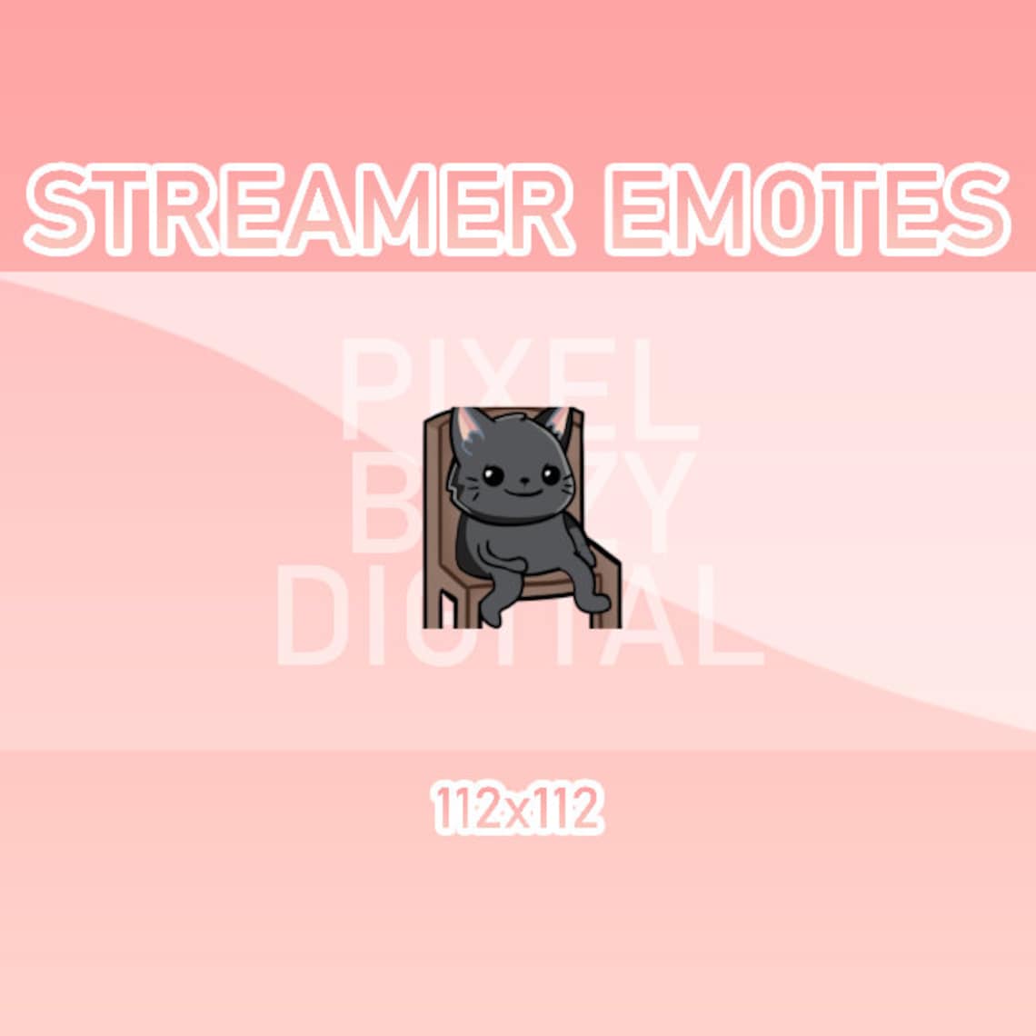 Animated Twitch, Discord and Kick Emotes Animated Black Cat Sit - Etsy