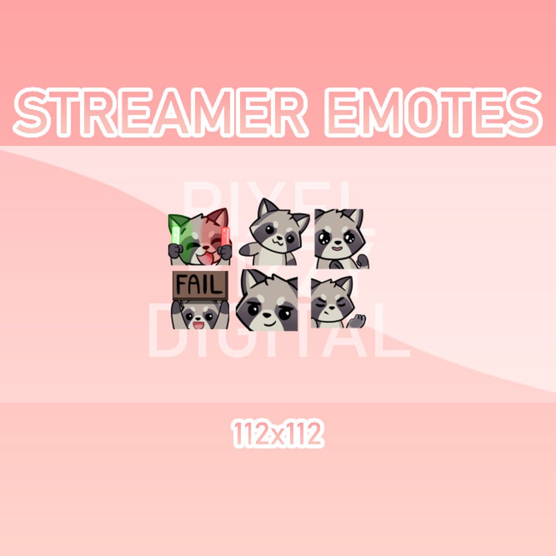 Animated Twitch, Discord and Kick Emotes - Animated Raccoon Pack #1 ...