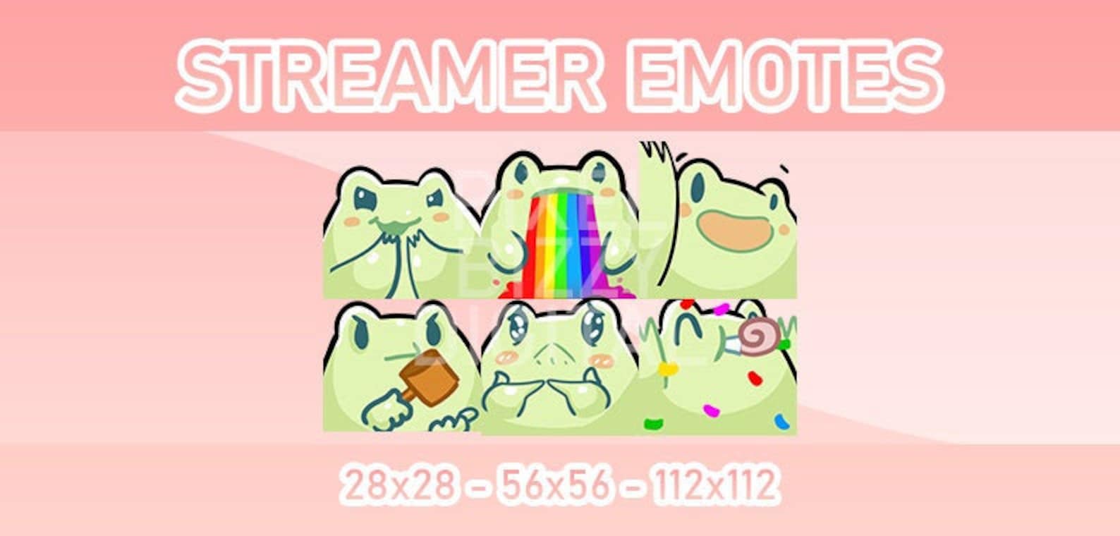 Frog Pack (set of 6) Pack - Evil Laugh, UWU, Rainbow Puke, Wave, Hammer ...