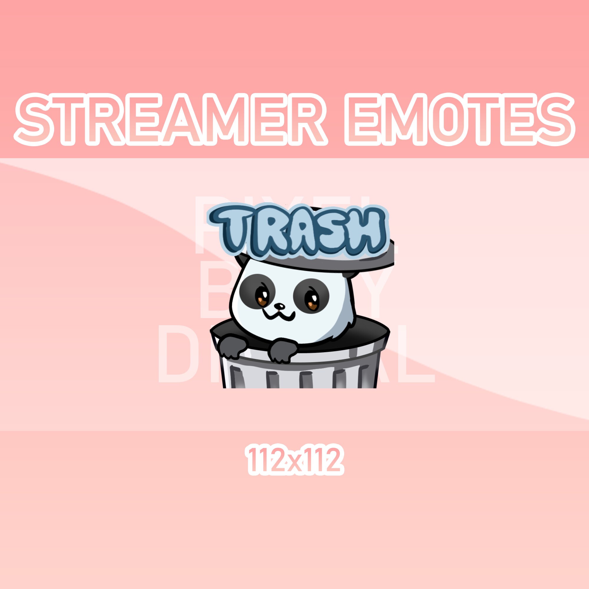 Animated Twitch, Discord and Kick Emotes - Animated Panda Trash - Etsy