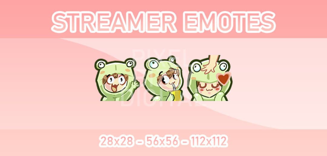 Brunette Frog Hoodie Twitch, Youtube Gaming, Kick & Discord Emotes Pack ...