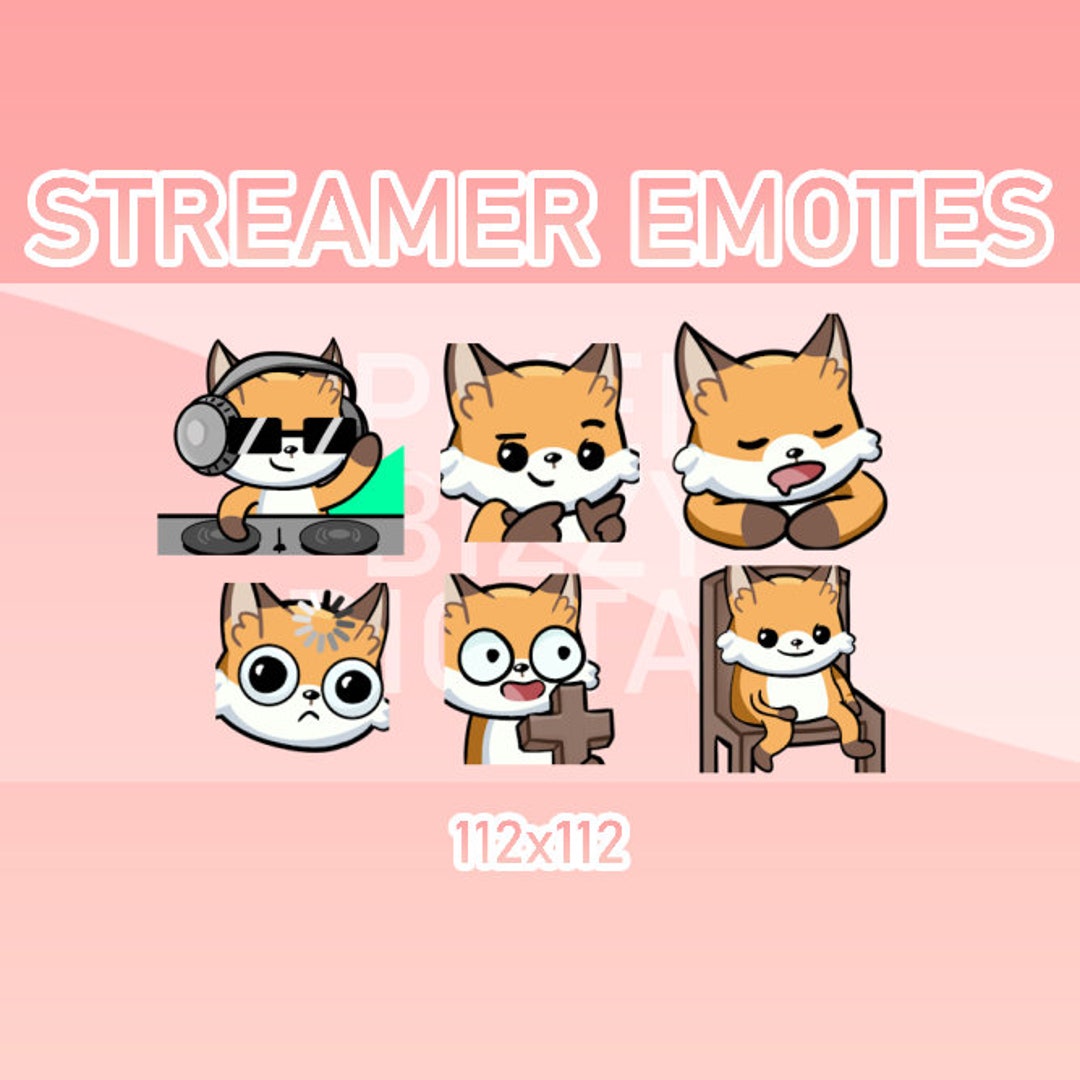 Animated Twitch, Discord and Kick Emotes - Animated Fox Pack #2 (set of ...