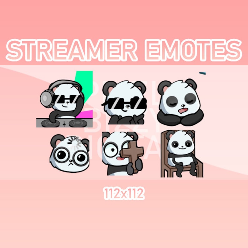 Animated Twitch, Discord and Kick Emotes - Animated Panda Pack #2 (set ...