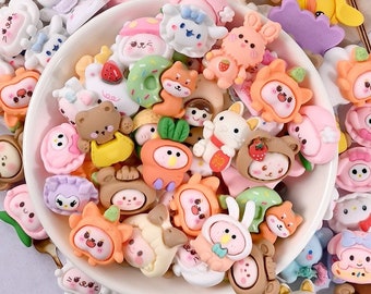 10pcs Mixed Resin Charm Random Cartoon Slime Charm, Flatback Resin ...
