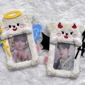 Angels and Devil Photocard Holder, Kpop Photocard Keychain, Cute Animal ...