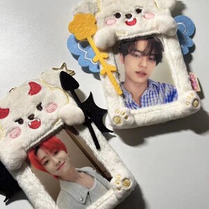 Angels and Devil Photocard Holder, Kpop Photocard Keychain, Cute Animal ...