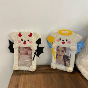 Angels and Devil Photocard Holder, Kpop Photocard Keychain, Cute Animal ...