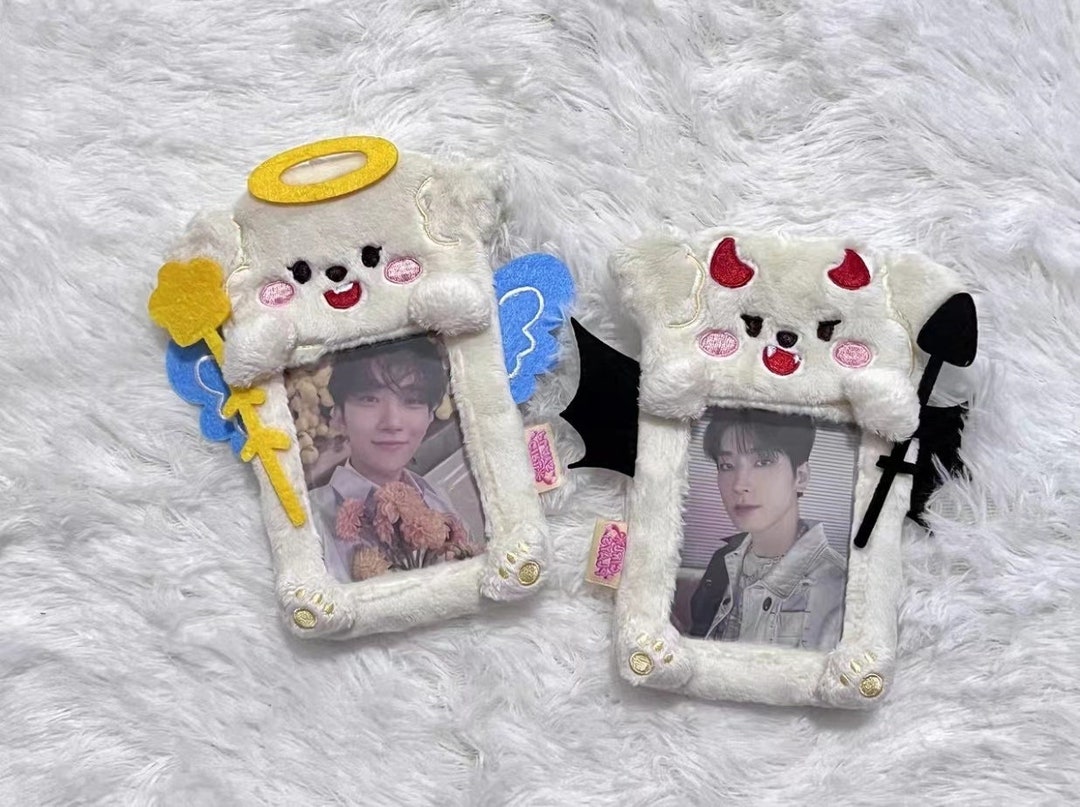Angels and Devil Photocard Holder, Kpop Photocard Keychain, Cute Animal ...