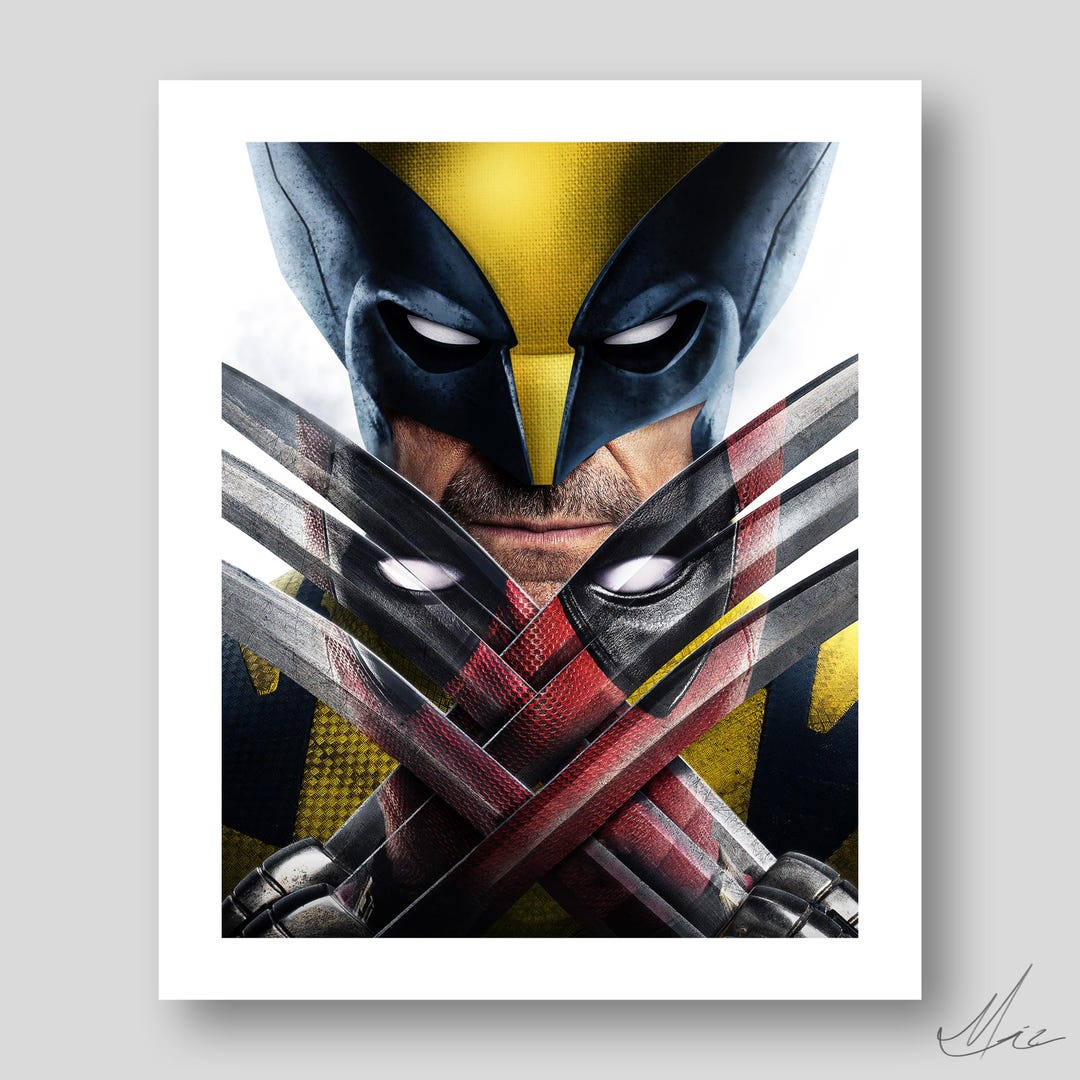 Deadpool and Wolverine Masked Art Print Premium Giclée Poster Ideal ...