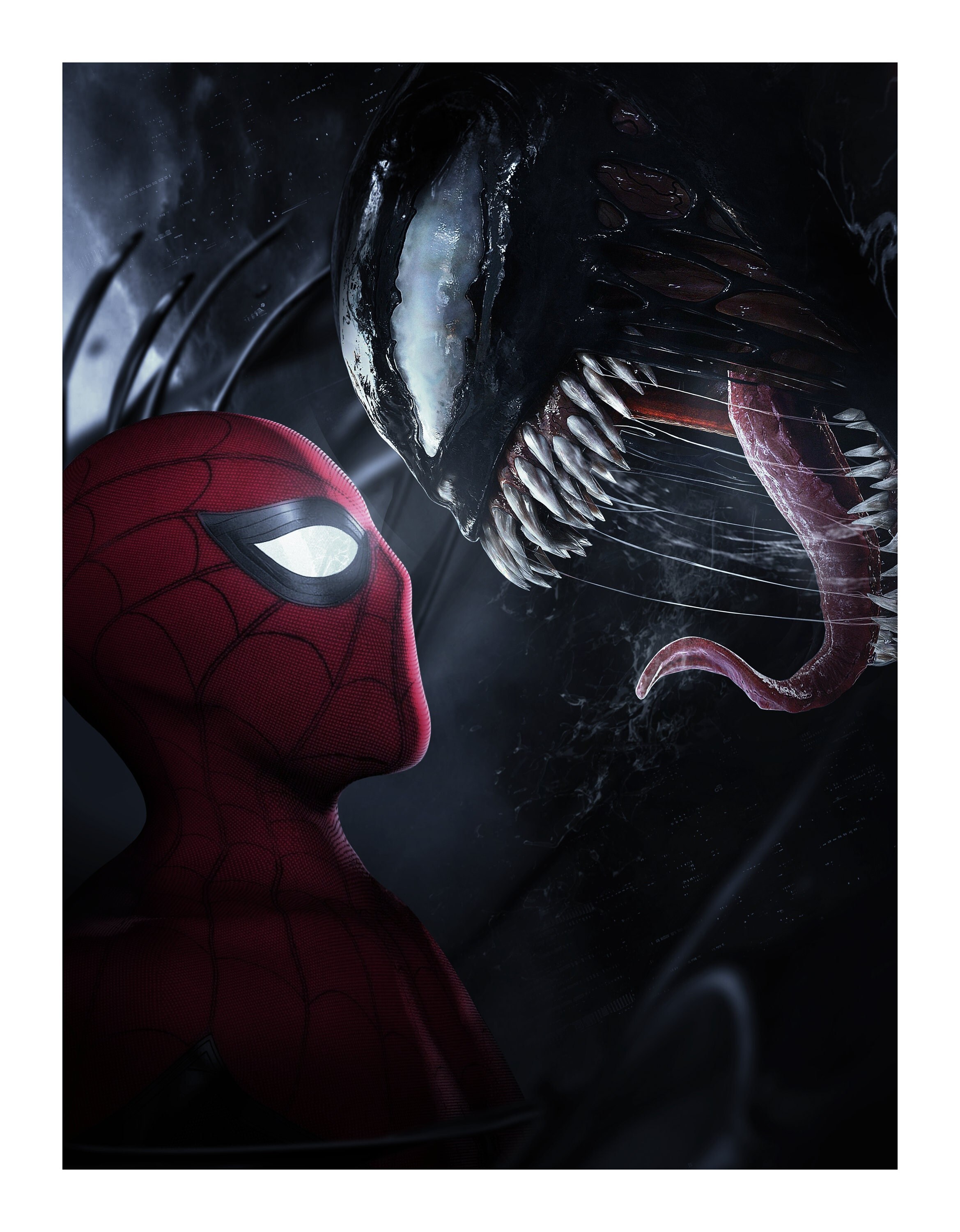 Spider-man Meets Venom Poster/art Print by Mizuri With Original Gallery ...