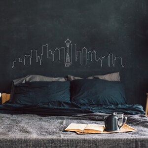 Seattle Skyline Wall Decal: Vinyl Outline Cityscape Art MW135 - Etsy