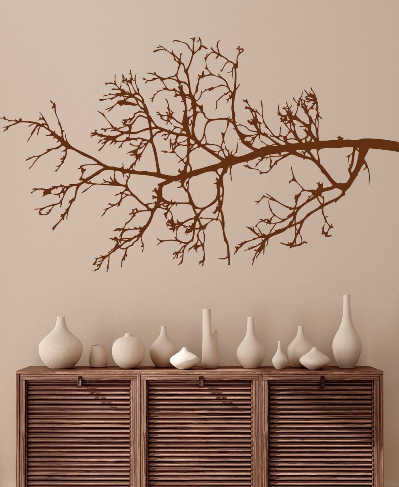 Tree Branch Wall Decal Oak Branch Corner Decor Modern Decor - Etsy