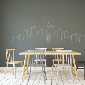 Seattle Skyline Wall Decal: Vinyl Outline Cityscape Art MW135 - Etsy