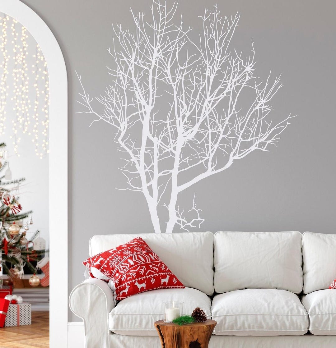 Winter Tree Wall Decal: Modern Vinyl Nature Art, Plants Decor MW30 - Etsy