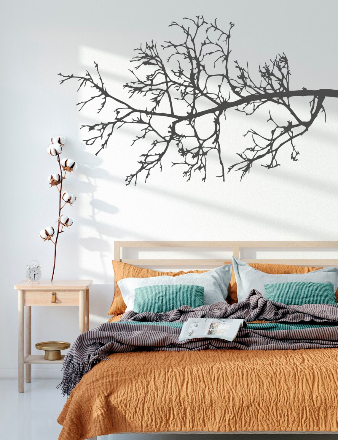 Tree Branch Wall Decal Oak Branch Corner Decor Modern Decor - Etsy