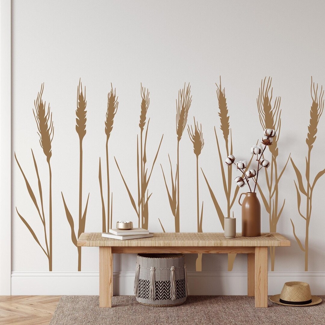 Tall Grass Wall Decal: Reeds & Wheat - Nature Home Decor MW107 - Etsy