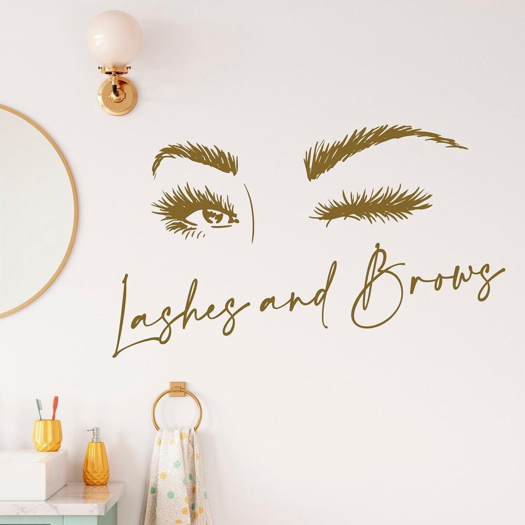 Eyelashes and Eyebrows Vinyl Wall Decal: Beauty Salon Decor, Lashes Nad ...