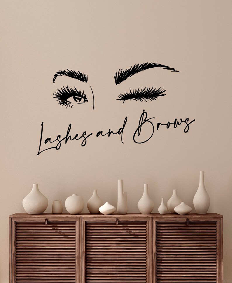 Eyelashes and Eyebrows Vinyl Wall Decal: Beauty Salon Decor, Lashes Nad ...