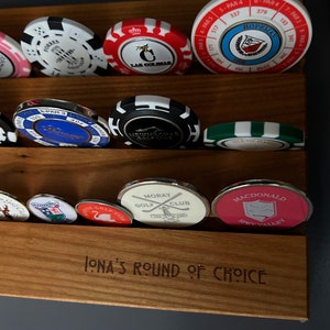 Cherry Hard Wood Golf Ball Marker Display Plinth - With Laser Engraved ...