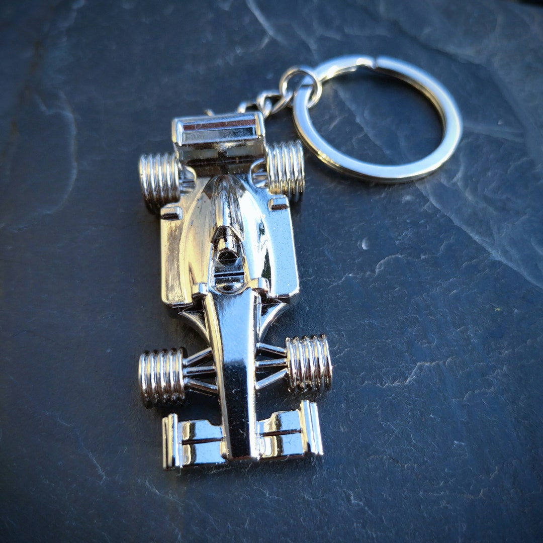 Personalised F1 Racing Car Key Ring With Laser Engraved Personalisation ...