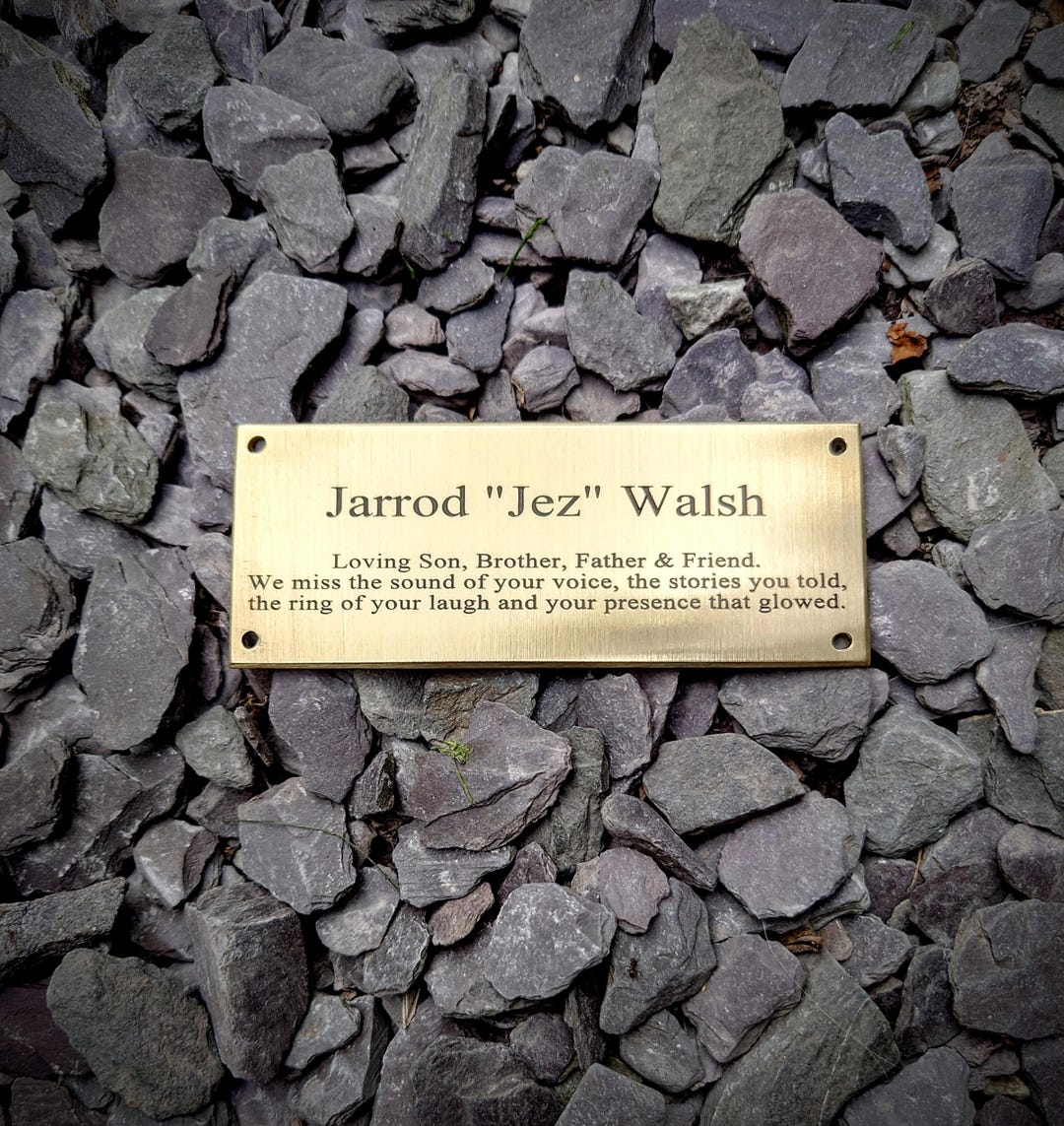 Custom Engraved Copper or Brass Plaque. Memorial Bench. Handwriting ...