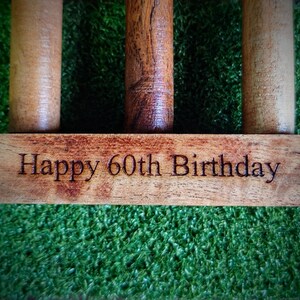 Cricket Mini Stumps & Ball - Laser Engraved Personalisation. Sporting ...