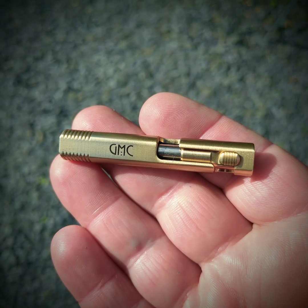 Brass Retro Mini Bolt Action Pen - Personalised Name Laser Engraving ...