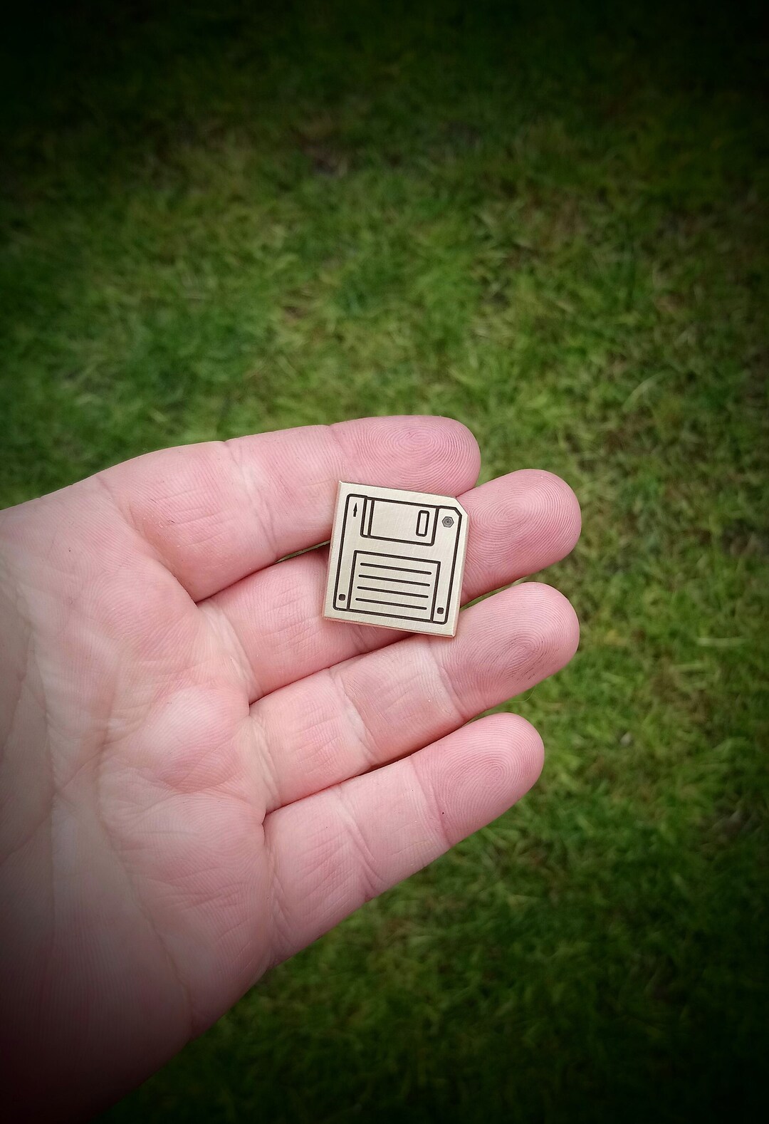 Brass Floppy Disk - Laser Engraved Personalisation. Retro Gaming. Geek ...