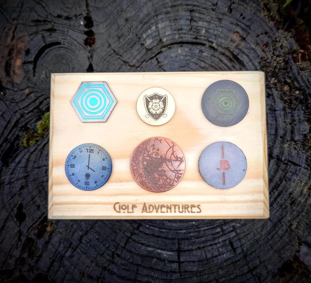 Golf Ball Marker Display Board - Wood & Magnets With Laser Engraved ...