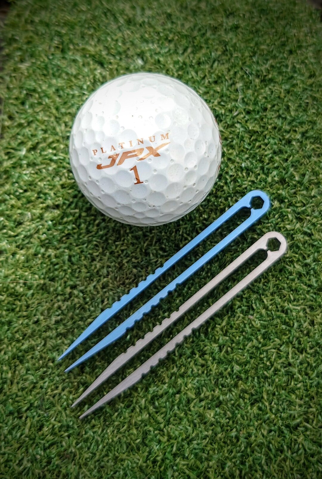 Titanium Double Prong Golf Pitch Mark Repair Divot Tool - Custom Laser ...